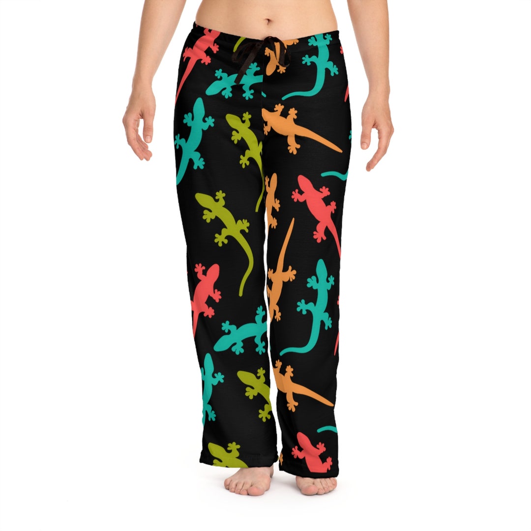 Ladies Pajama Cute Lizards, Lizard Themed Pj Bottoms, Gecko Womens ...