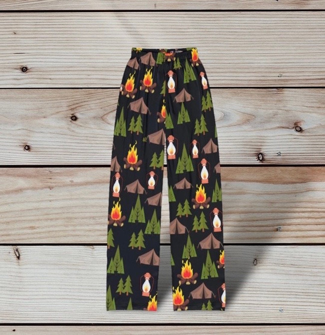 Kids Camping Pj Pants, Cute Camp Vacation Kids Pj Bottoms, Child Lounge ...