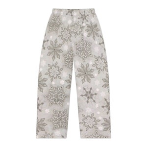 Winter Theme Ladies Snowflake Pj Pants, Holiday Ladies Pajama Pants ...
