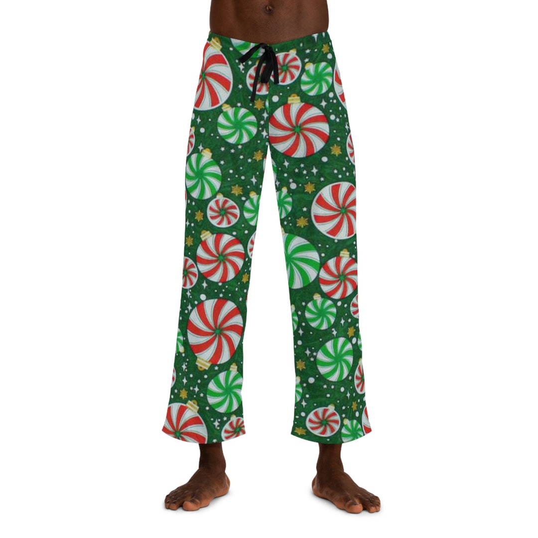 Men's Peppermint Candy Pajama Pants, Christmas Candy Pj Bottoms ...
