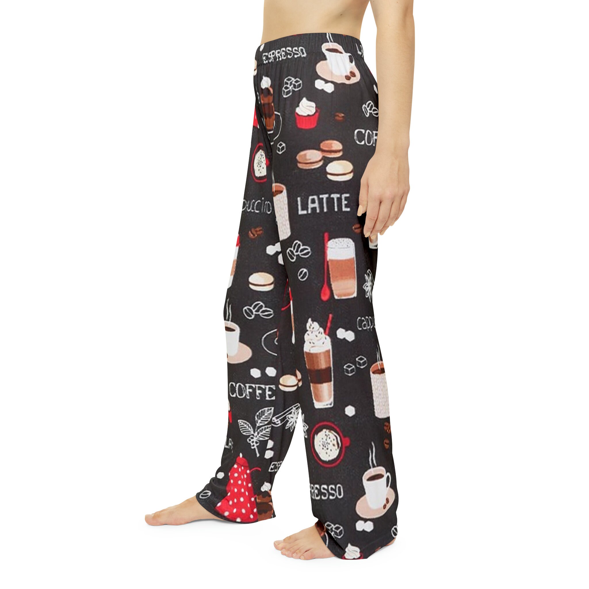 Coffee, Latte Themed Ladies Pj Pants, Coffee Lovers Pajama Pants ...