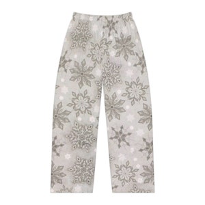 Winter Theme Ladies Snowflake Pj Pants, Holiday Ladies Pajama Pants ...