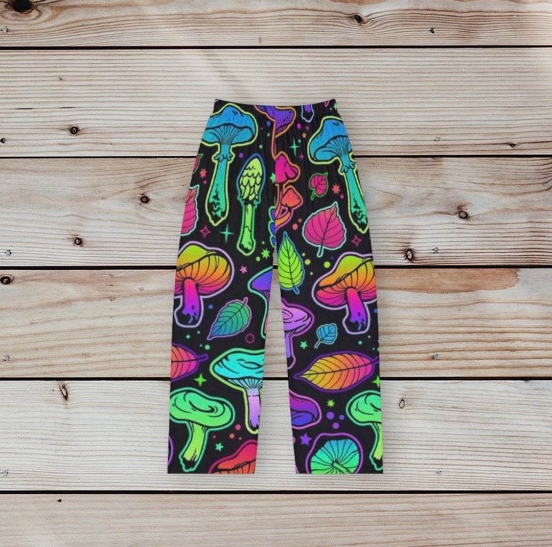 Ladies Pajama Pants Psychedelic Mushrooms, Novelty Pj Bottoms, Gift for ...
