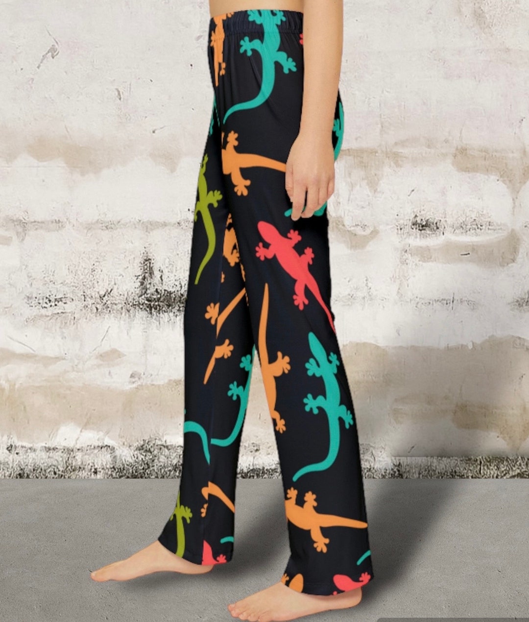 Kids Lizard Themed Pj Bottoms, Cute Gecko Kids Pj Bottoms, Child Lounge ...