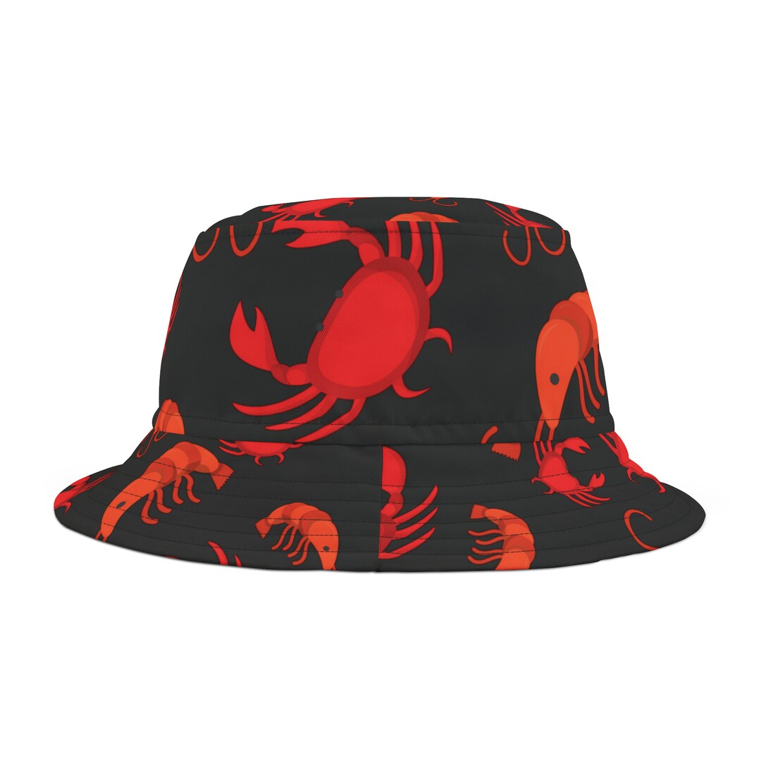 Bucket Hat Crab and Shrimp, Crabs Bucket Hat, Fashion Hat, Ladies Mens ...