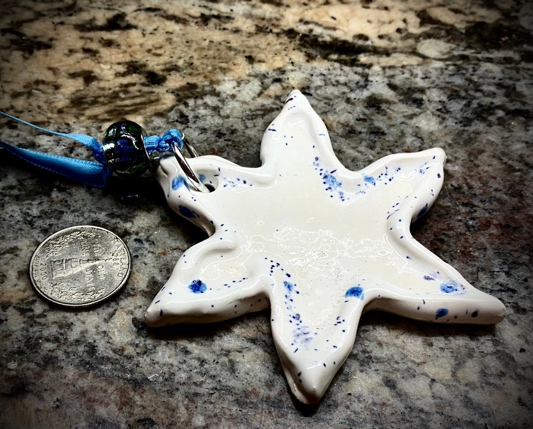 Ceramic Snowflake, Winter Decor, Snow Ornament, Clay Pottery, Nature ...