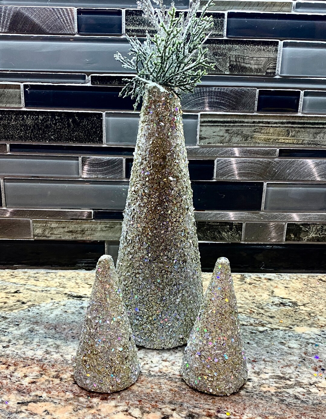 Silver Glitter Christmas Trees, Sparkling Tree, Cone Xmas Tree, Sparkly ...