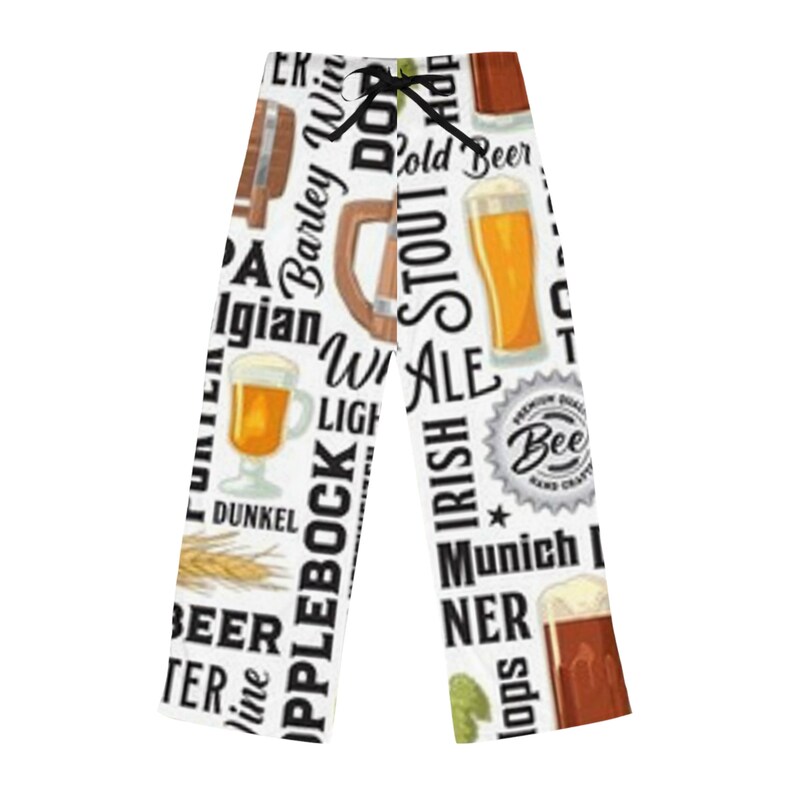 Ladies Pajama Pants Beer Words, Beer Lovers Pj Bottoms, Womens Novelty ...