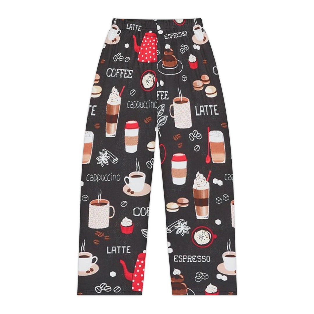 Coffee, Latte Themed Ladies Pj Pants, Coffee Lovers Pajama Pants ...