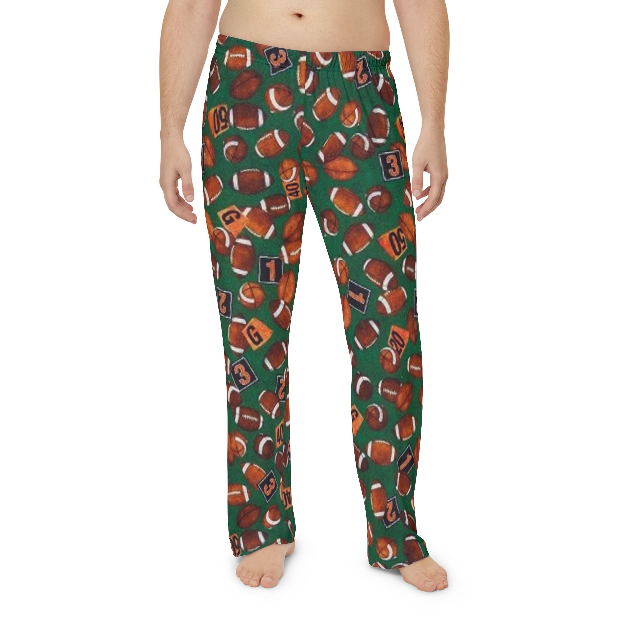 Men's Pajama Pants Football Season, Football Fan Pj Pants, Game Day ...