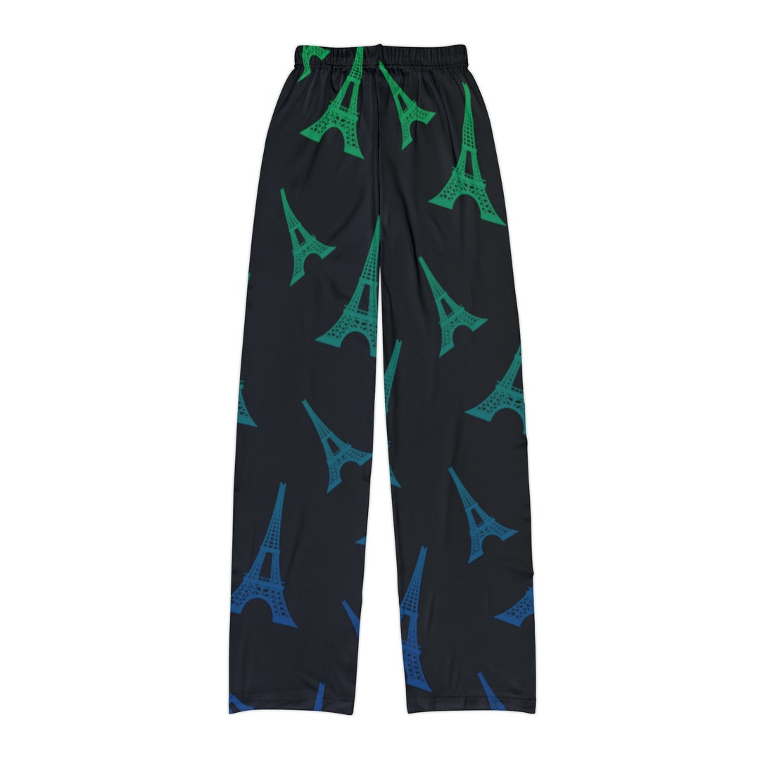 Kids Eiffel Tower Pj Pants, France Themed Pajama Pants, Novelty ...