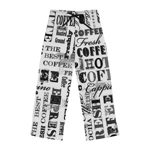 Ladies Coffee Theme Pajama Pants, Coffee Lovers Pjs, Womens Novelty Pj ...