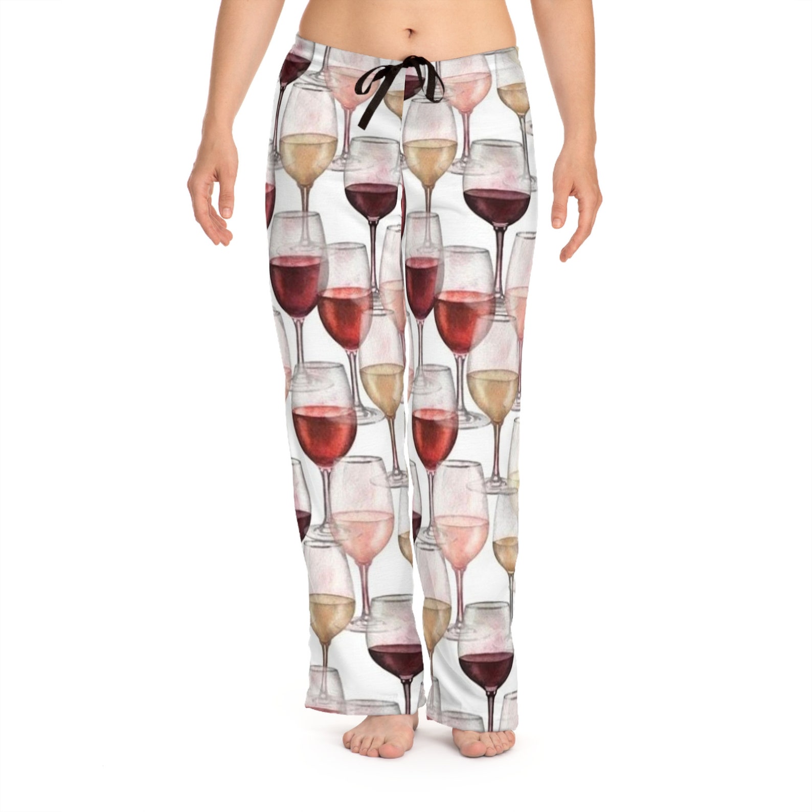 Ladies Pajama Pants Wine Glasses, Wine Lovers Pjs, Ladies Novelty Pj ...