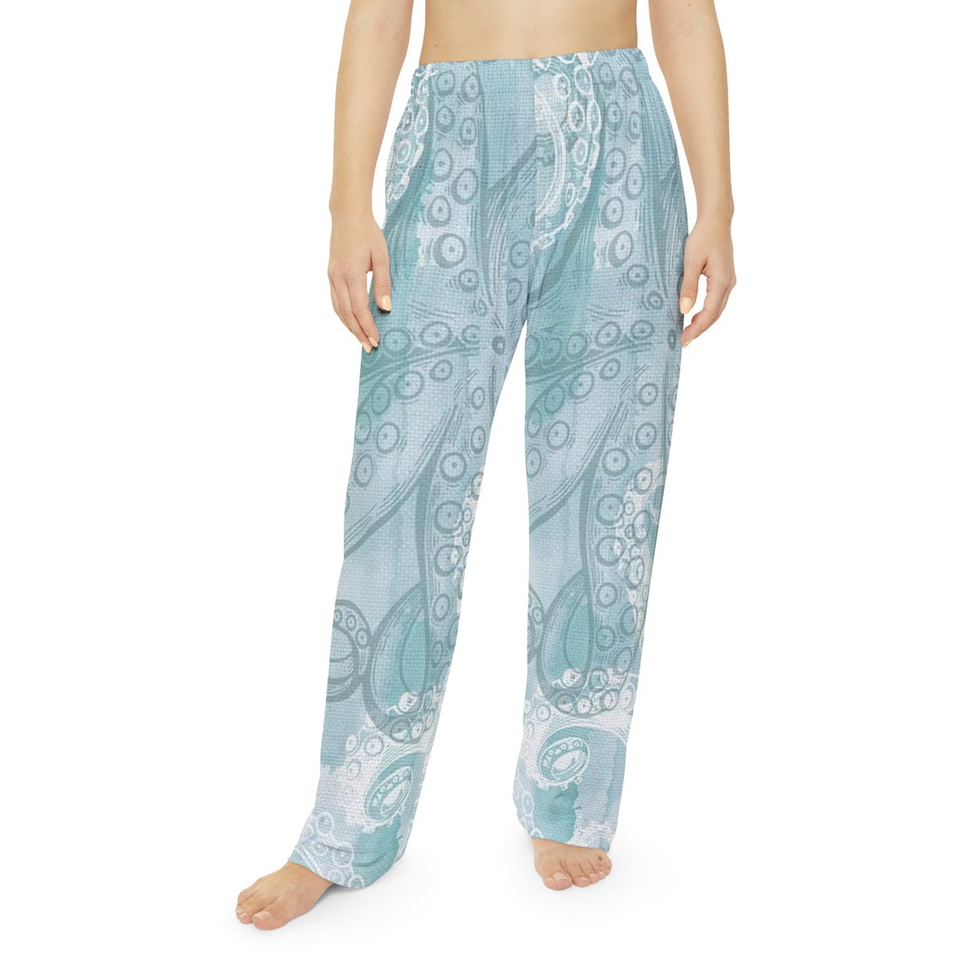 Ladies Whimsical Octopus Pj Bottoms, Sea Life Lovers Loungewear, Women ...
