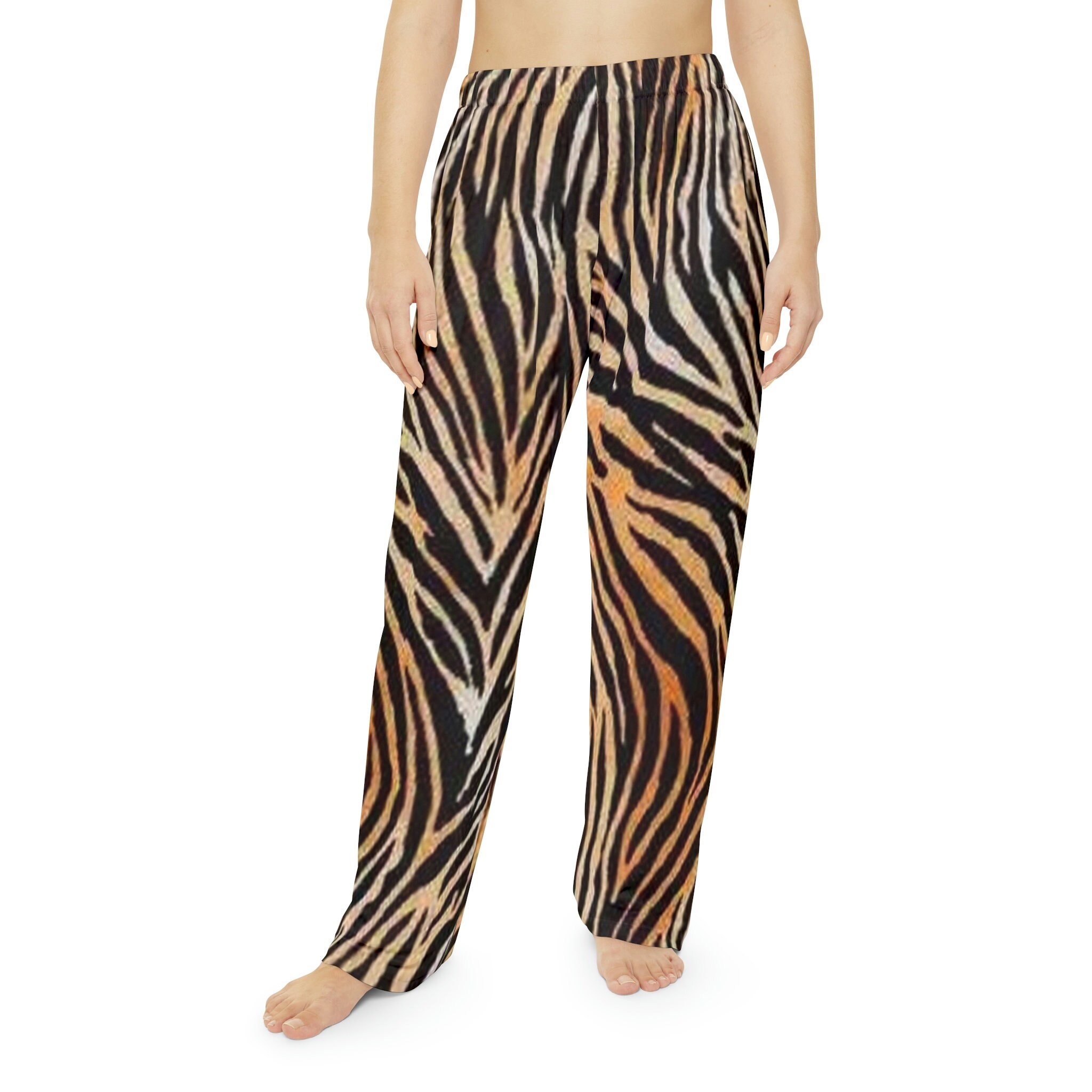 Ladies Tiger Print Pajama Pants, Glam Tiger Pj Pants, Novelty Pj ...