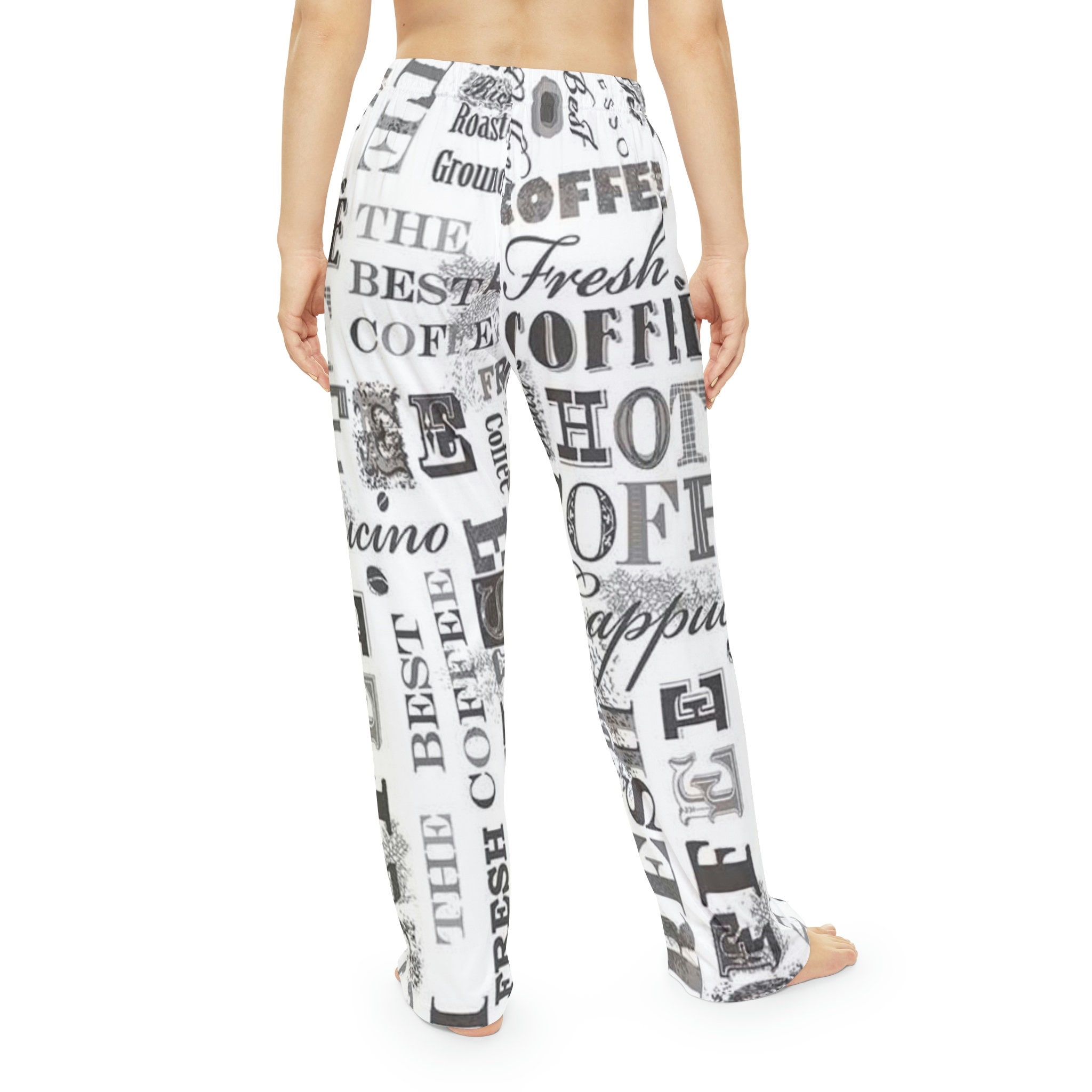 Women's Coffee Themed Pajama Pants, Coffee Lovers Pj Bottoms, Coffee ...