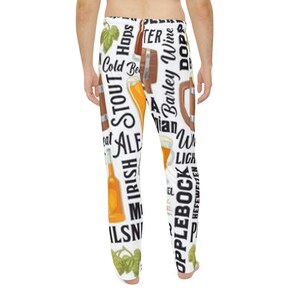 Men's Pajama Pants Beer Theme, Beer Lovers Pj Pants, Beers Pattern ...