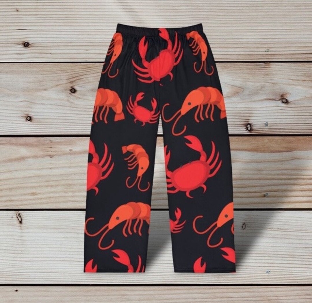 Men's Pajama Pants Crab and Shrimp, Mens Fashion Pj Pants, Novelty ...