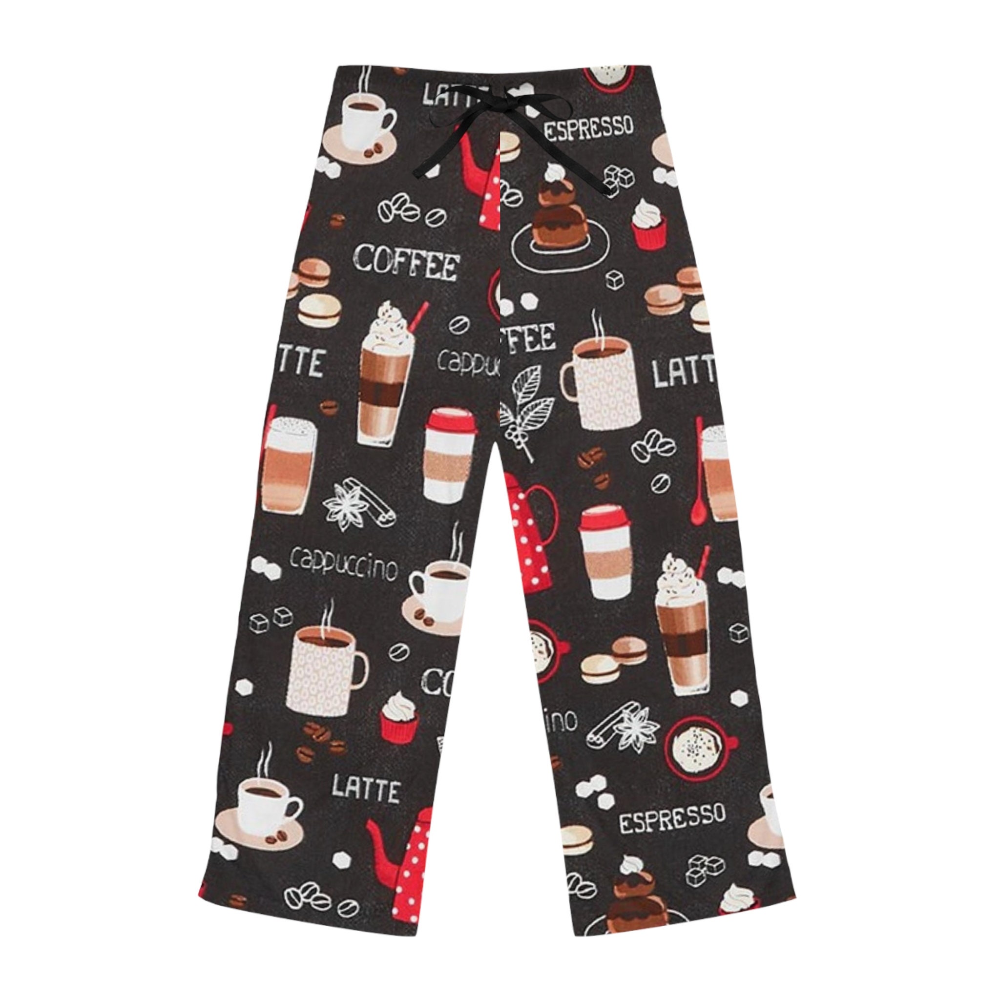 Pajama Pants Coffee Theme, Coffee Lovers Pjs, Ladies Novelty Pj Bottoms ...