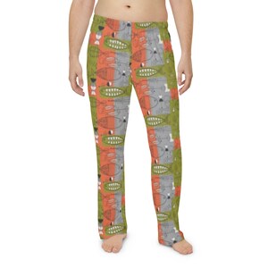 Men's Pajama Pants Fishing Themed, Whimsical Fish Pj Pants, Novelty ...