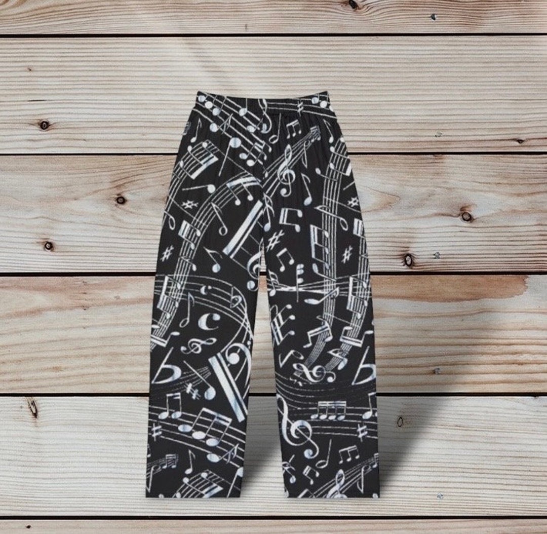 Ladies Pajama Pants Music Notes, Novelty Pj Bottoms, Gift for Musician ...