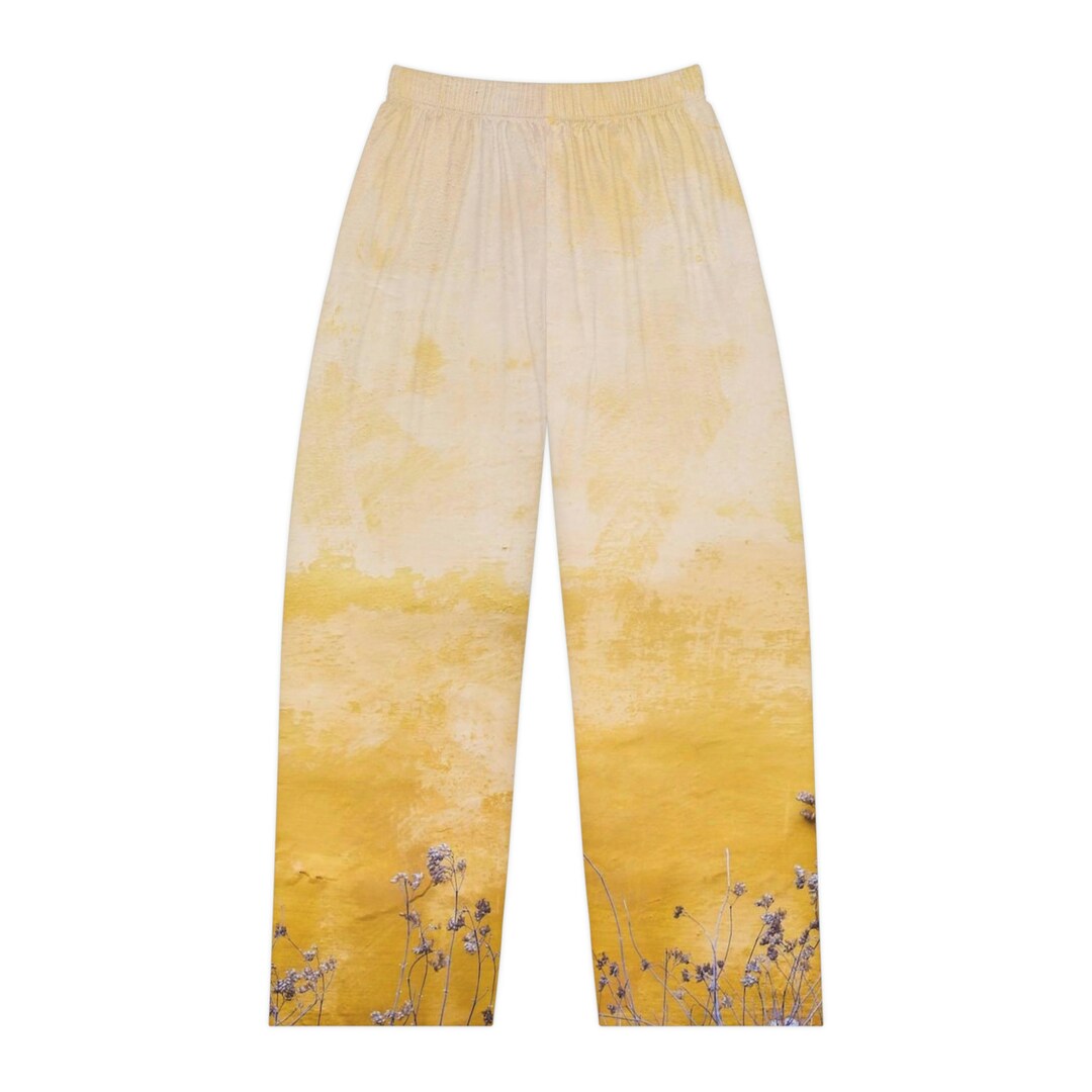 Ladies Aesthetic Yellow Gradient Pj Bottoms, Ombre Pattern Pajama Pants ...