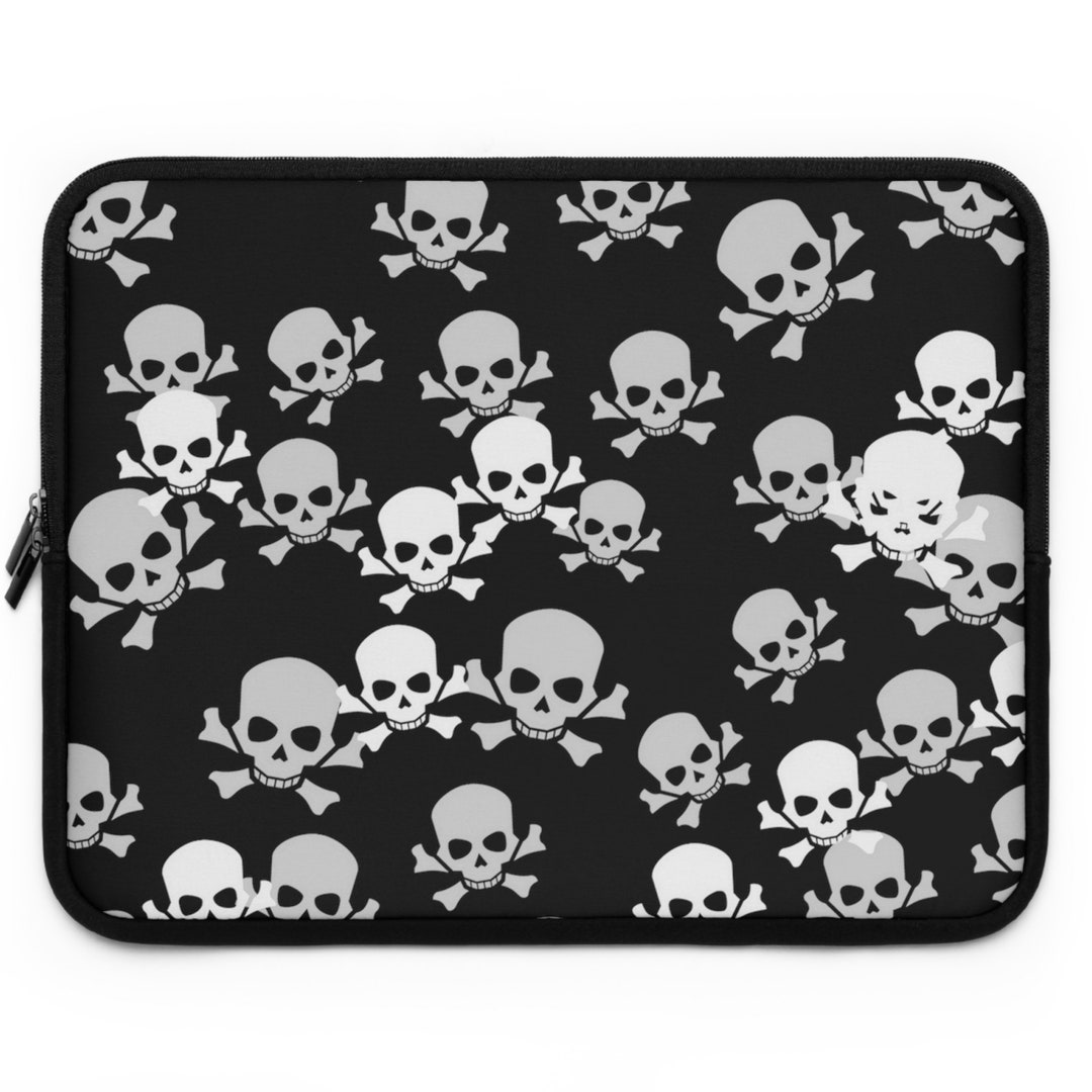 Skulls Laptop Sleeve, Skull and Crossbones Laptop Case Carrier, College ...