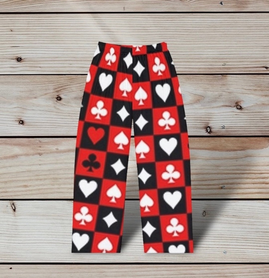 Deck of Cards, Hearts Spades Club Ladies Pajama Bottoms, Card Game ...
