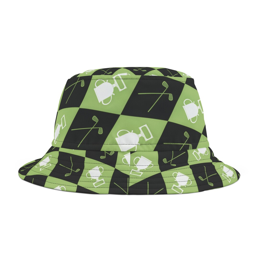 Bucket Hat Golf Theme, Golfers Fashion Hat, Ladies Mens Golfing Hat ...