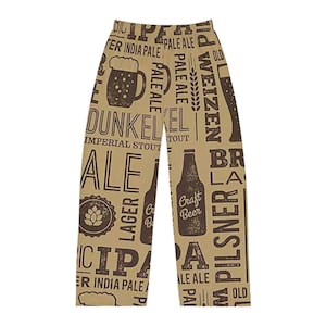 Men's Pajama Pants Beer Theme, Beer Lovers Pj Pants, Beers Pattern ...
