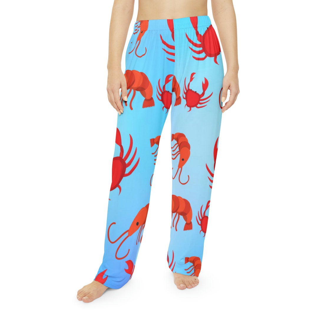 Ladies Crab and Shrimp Pajama Pants, Sea Life Pj Pants, Cute Ladies ...