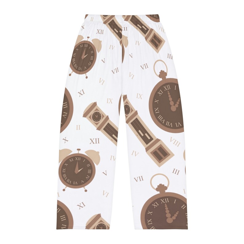 Mens Old Fashioned Clocks Themed Pajama Pants, Pj Bottoms Vintage Clock ...