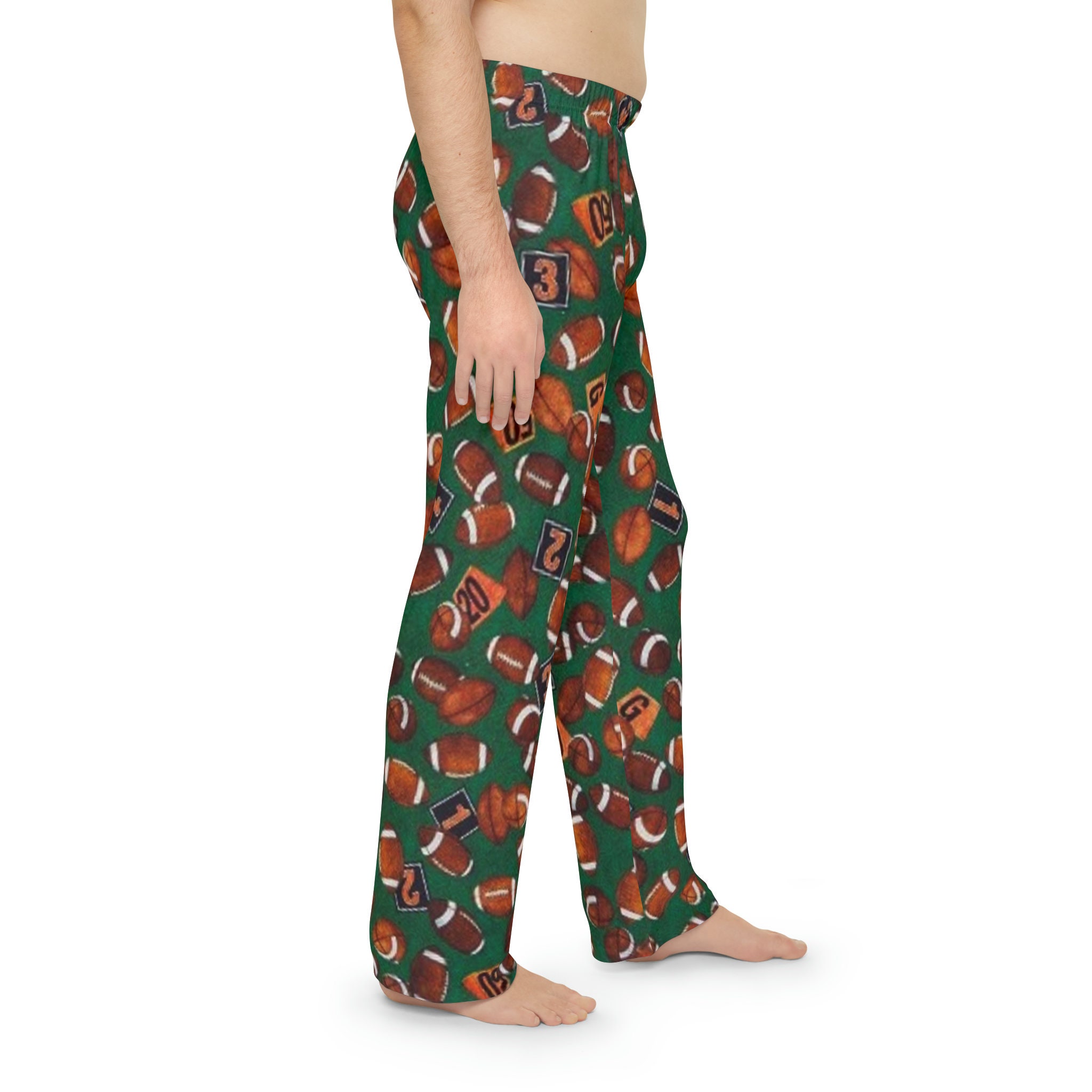 Men's Pajama Pants Football Season, Football Fan Pj Pants, Game Day ...