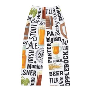 Men's Pajama Pants Beer Theme, Beer Lovers Pj Pants, Beers Pattern ...