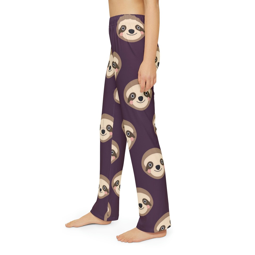 Kids Sloth Pj Bottoms, Child Lounge Pants, Kids Fun Pj Bottoms, Girls ...