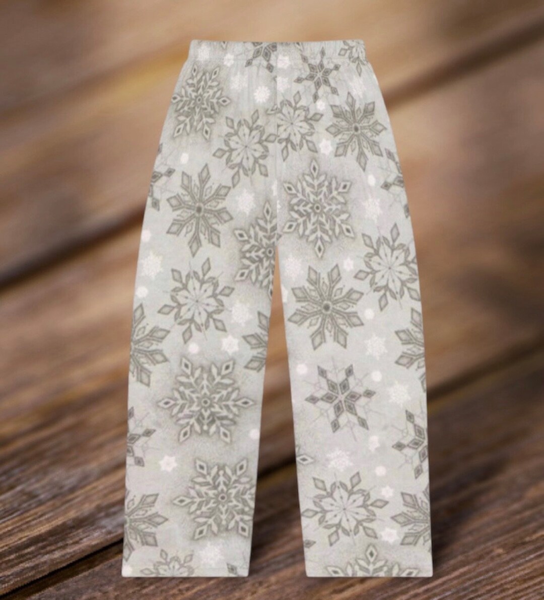 Winter Theme Ladies Snowflake Pj Pants, Holiday Ladies Pajama Pants ...