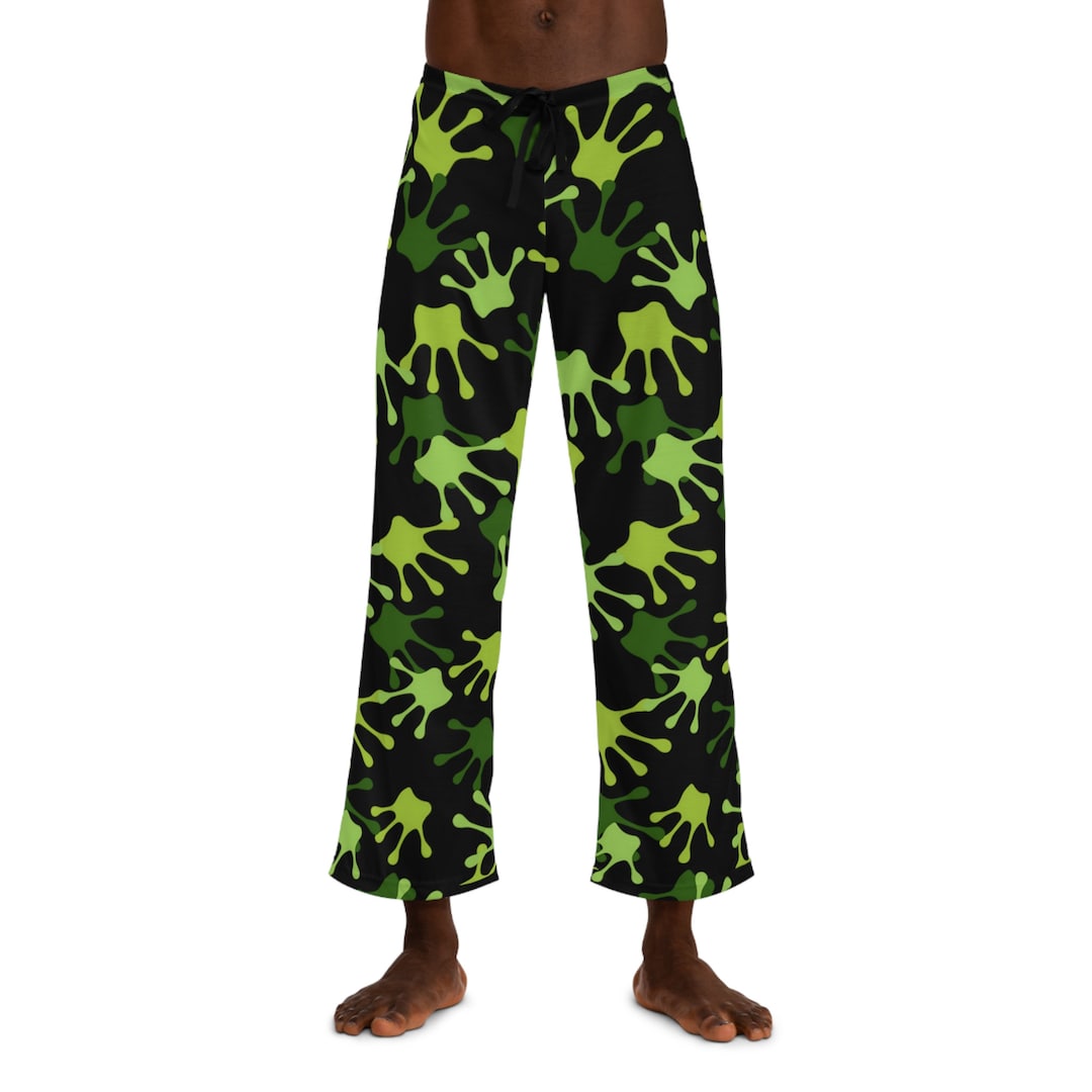 Men's Frog Footprints Pajama Pants, Frogs Bottoms, Gift for Him, Funny ...