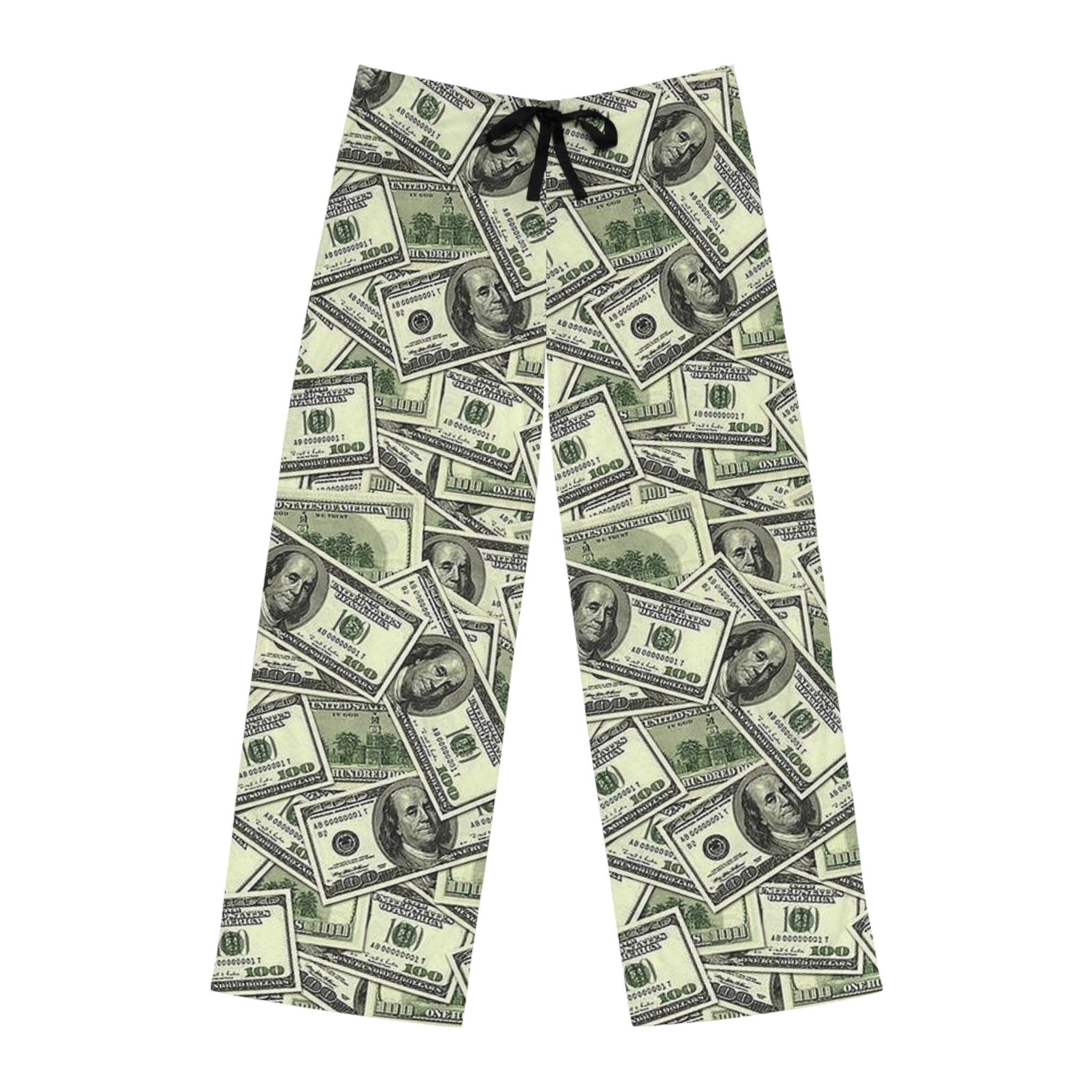 Men's Money Print Pajama Pants, Hundred Dollar Bills Pj Bottoms, Gift ...