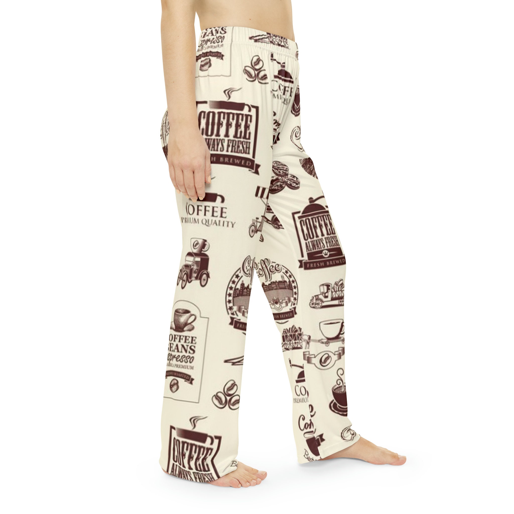 Womens Coffee Themed Pj Pants, Coffee Lovers Ladies Pajama Pants ...