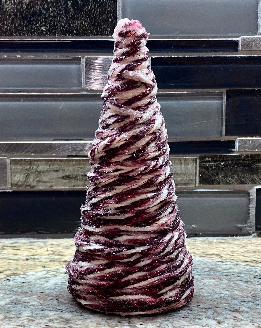 Yarn Wrapped Christmas Tree, Holiday Decor, Xmas Decorations, Winter ...