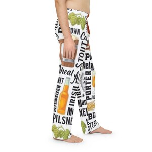 Men's Pajama Pants Beer Theme, Beer Lovers Pj Pants, Beers Pattern ...