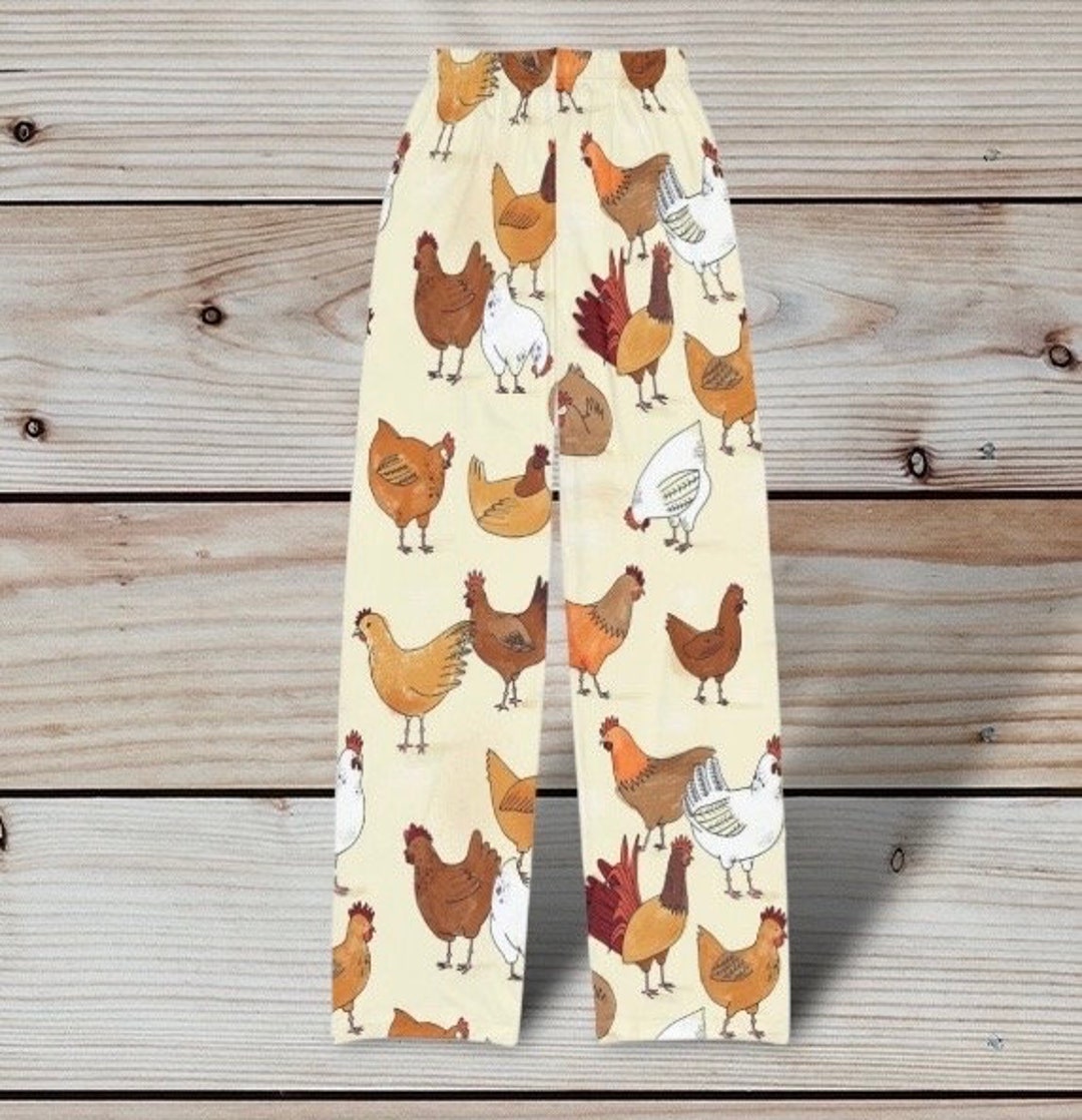 Kids Chicken Pj Pants, Chickens Pajama Pants, Novelty Childrens Lounge ...