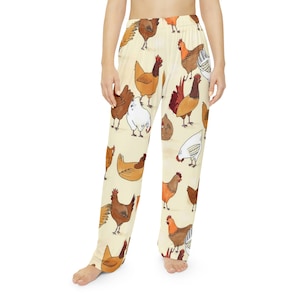 Ladies Chicken Print Pj Bottoms, Crazy Chicken Lady Pajama Pants ...