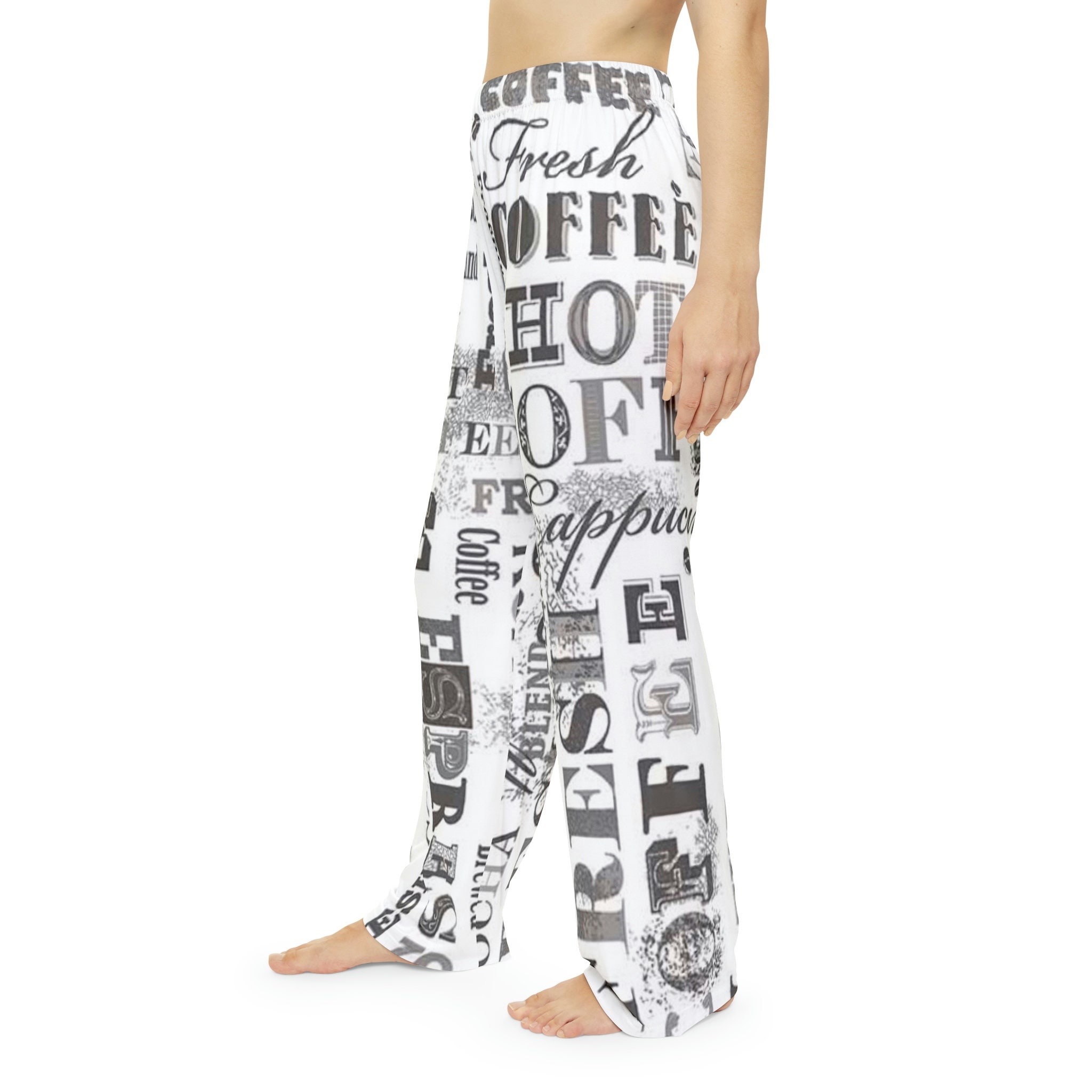 Women's Coffee Themed Pajama Pants, Coffee Lovers Pj Bottoms, Coffee ...