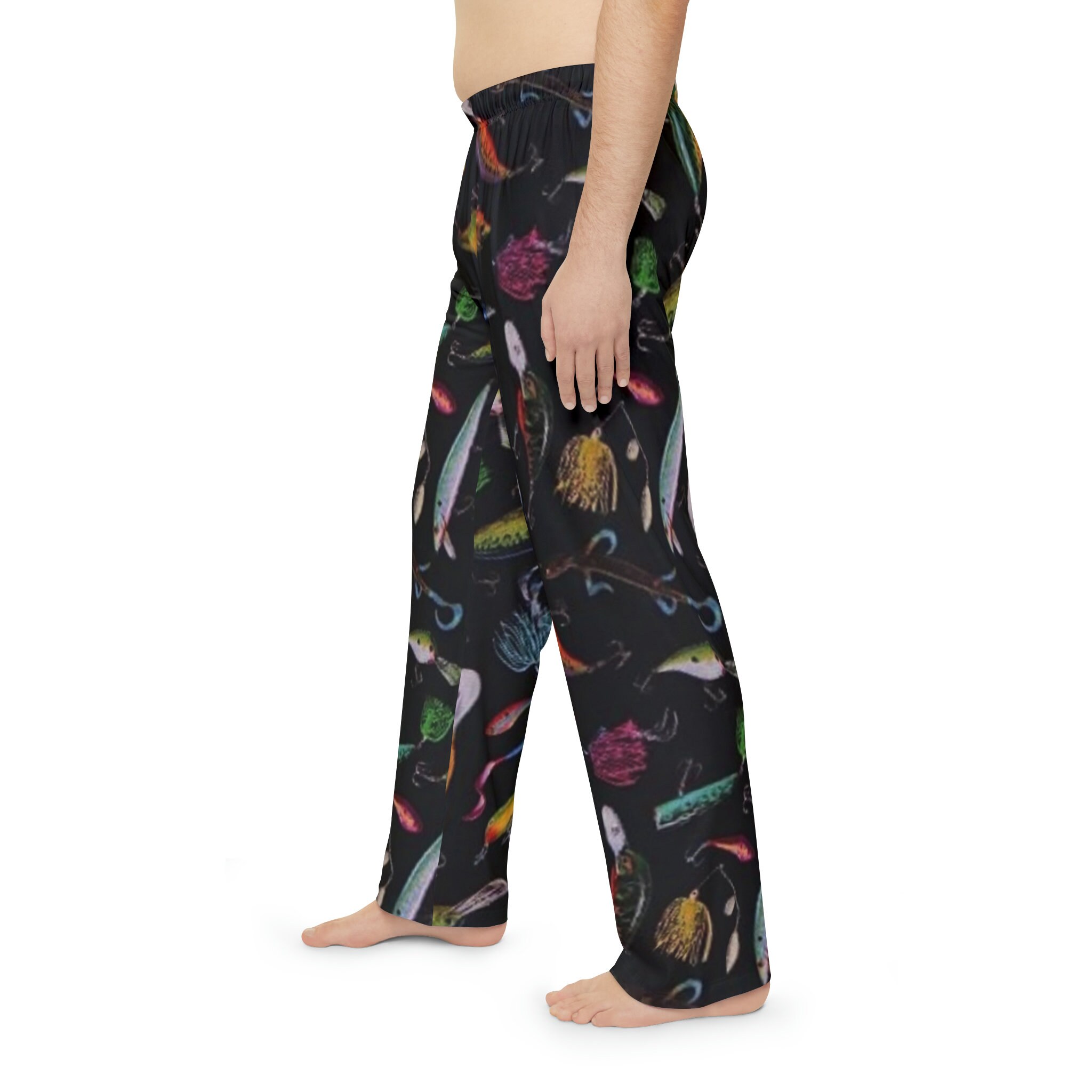 Men's Pajama Pants Fishing Themed, Fishing Lure Pj Pants, Novelty ...