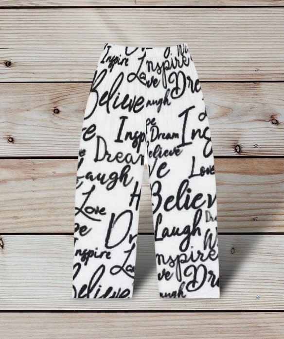Ladies Pajama Pants Inspirational Words Inspo Wording Novelty - Etsy