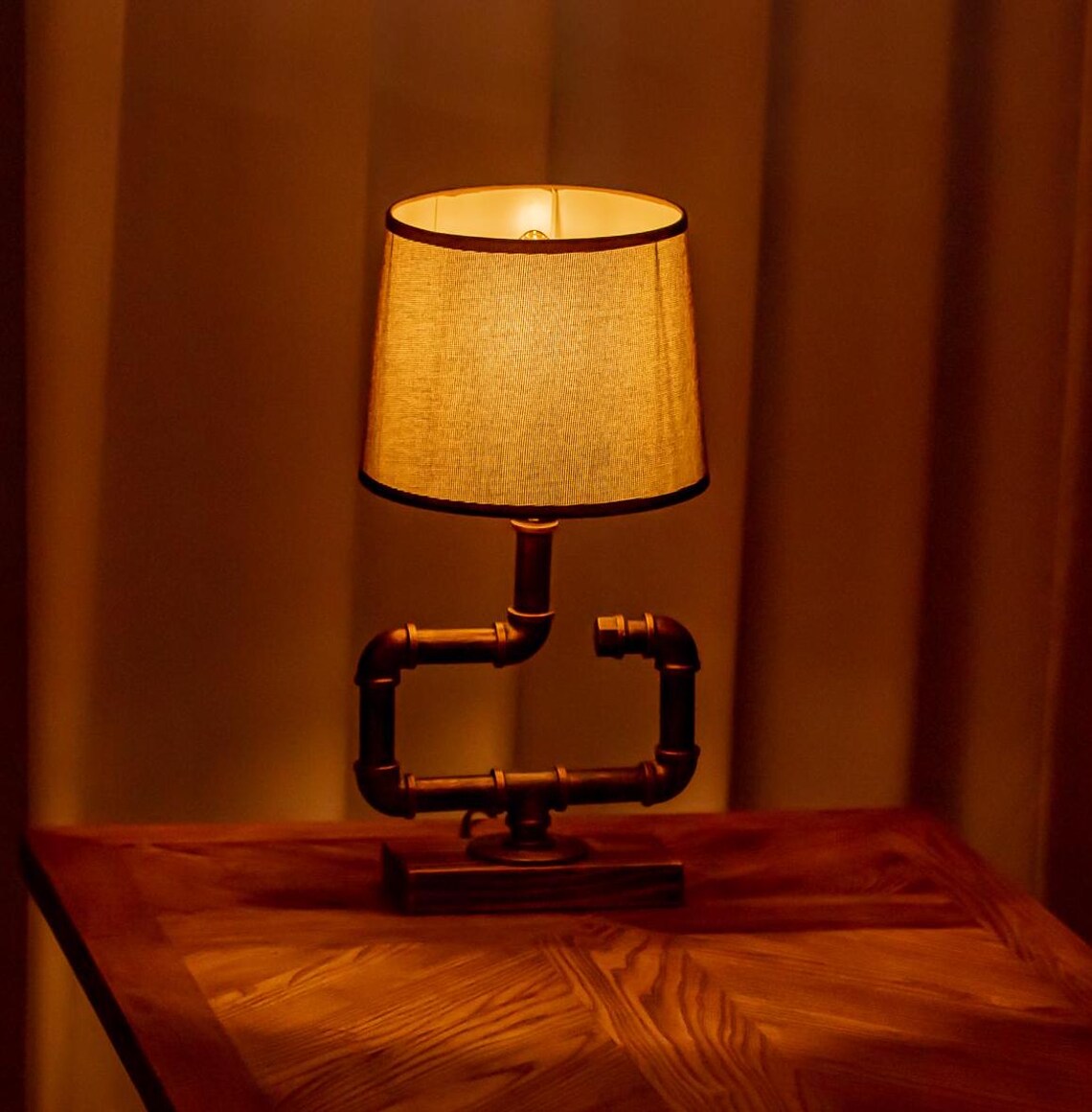 Whisper Steampunk Lamp Vintage Handmade Adjustable Pipe With Reclaimed ...