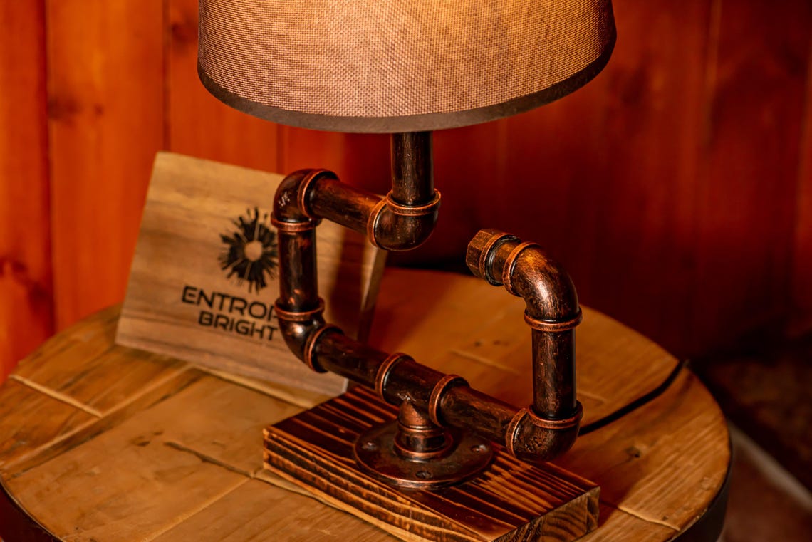 Whisper Steampunk Lamp Vintage Handmade Adjustable Pipe With Reclaimed ...