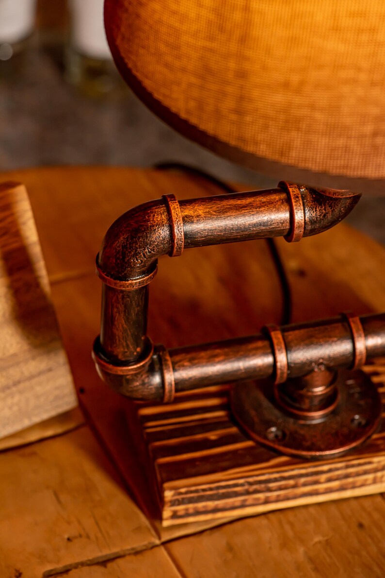 Whisper Steampunk Lamp Vintage Handmade Adjustable Pipe With Reclaimed ...