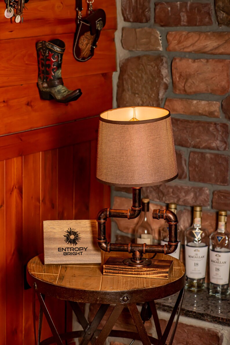 Whisper Steampunk Lamp Vintage Handmade Adjustable Pipe With Reclaimed ...